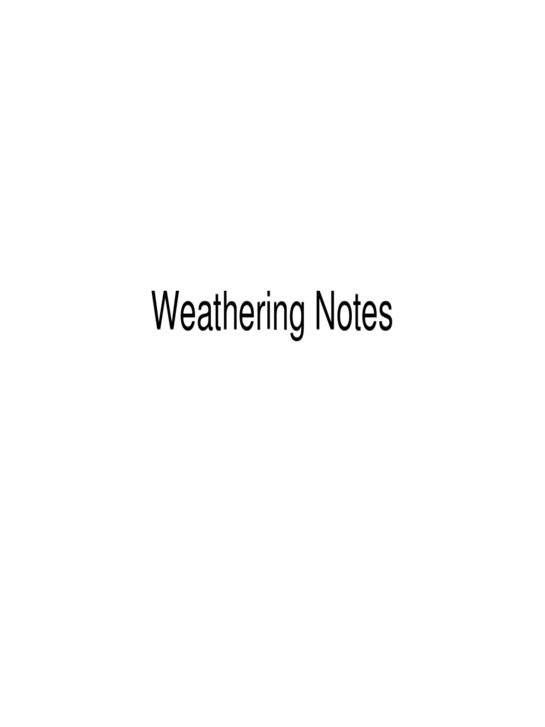 Weathering Notes Pdf
