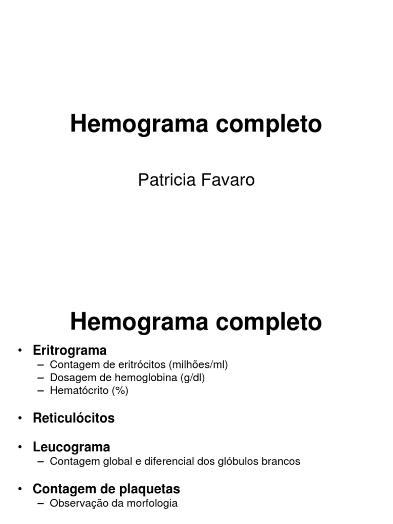 Guia Completo de Hemograma e Análises Sanguíneas | PDF | Medicina ...