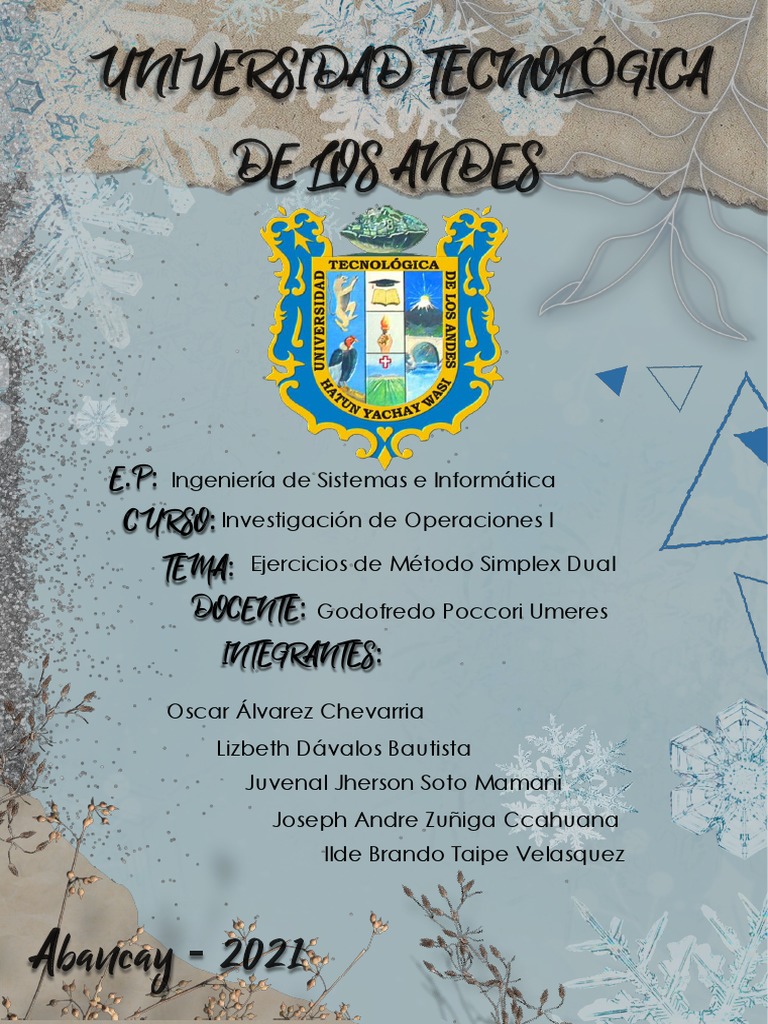 Trabajo Grupal Metodo Simplex Dual | PDF | Algoritmos | Matemáticas Aplicadas