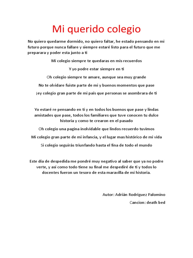 Mi Querido Colegio | PDF