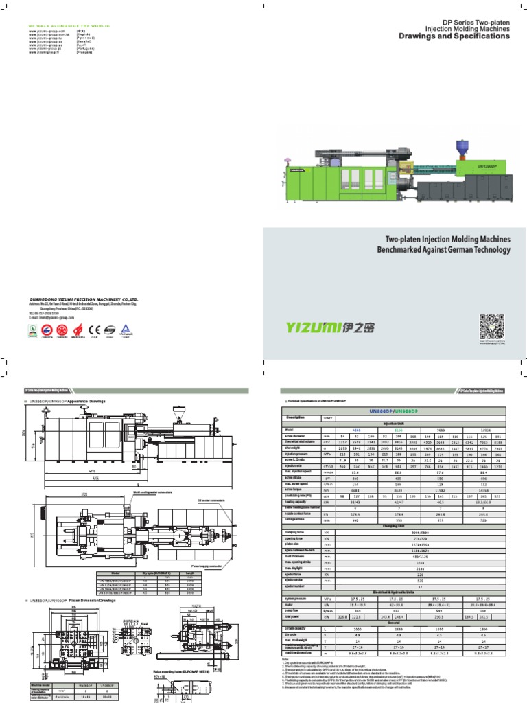 Drawings and Specifications: Two-Platen Injection Molding Machines Benchmarked Against German ...