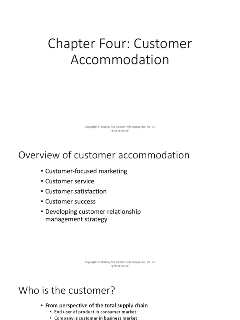 Ch04-Customer Accomodation PDF | PDF | Marketing | Customer