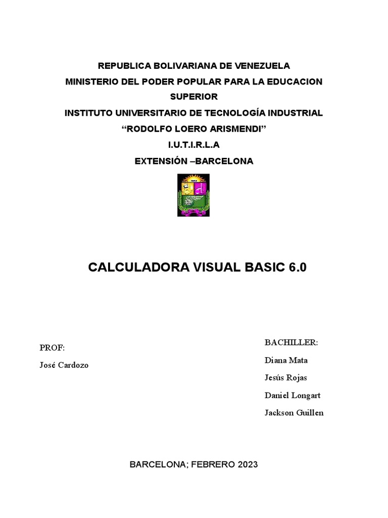 Intro Calculadora Pdf Básico Lenguaje De Programación