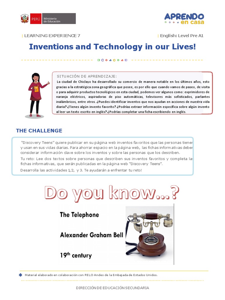 Inventions and Technology in Our Lives!: The Challenge | PDF