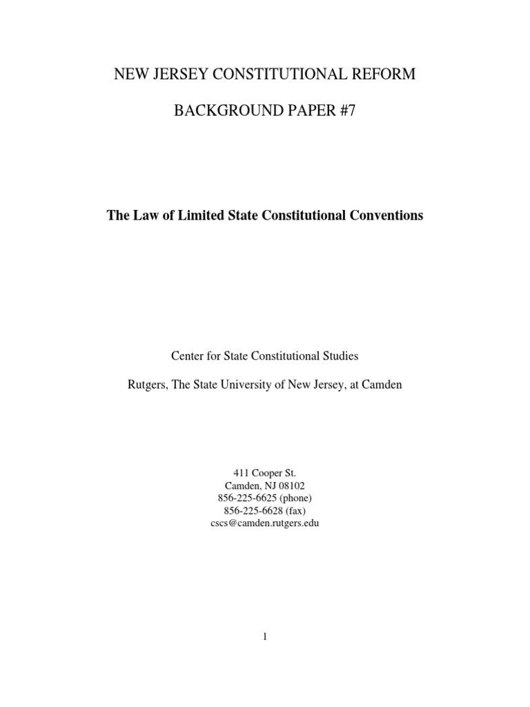 The Law of Limited State Constitutional Conventions | PDF | Supreme ...