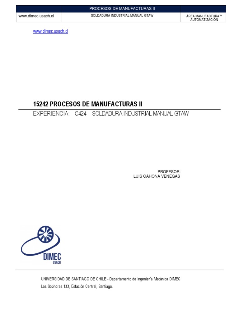 Procesos de Manufacturas Ii: Experiencia: C424 Soldadura Industrial ...