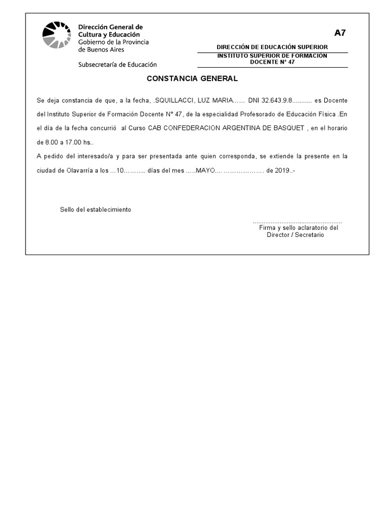 Constancia de Docente | PDF