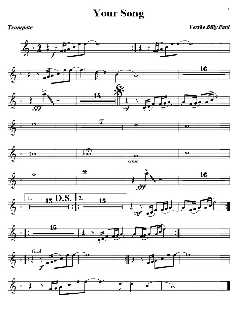 Your Song (Trompete) | PDF