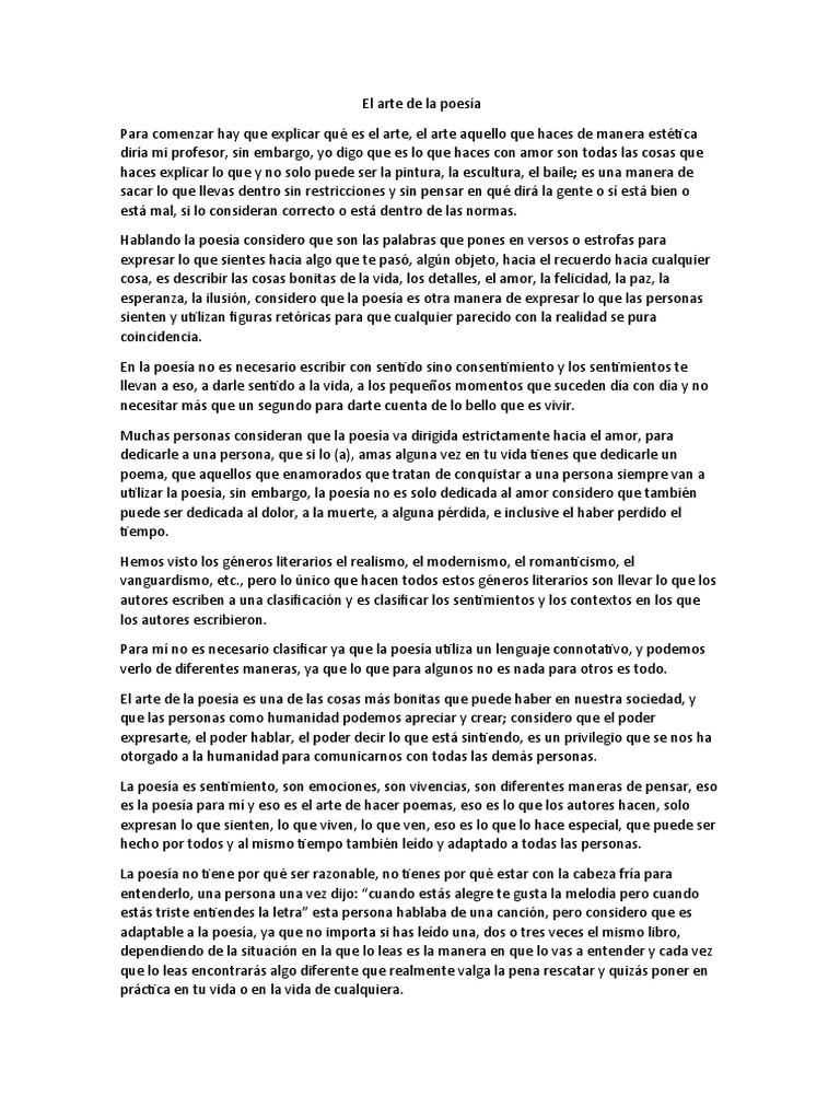 El Arte de La Poesía | PDF | Poesía | Amor