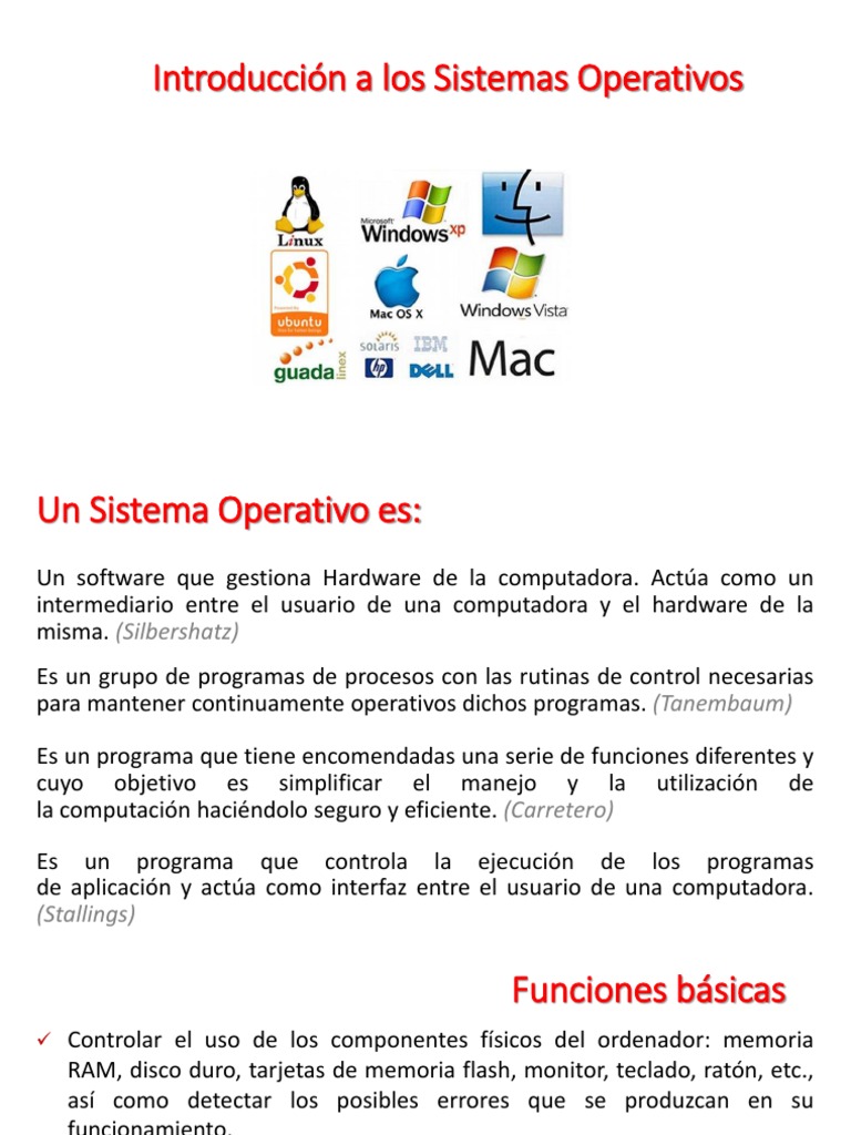 Sistemas Operativos Unidad 1 | PDF | Sistema operativo | Kernel (sistema operativo)