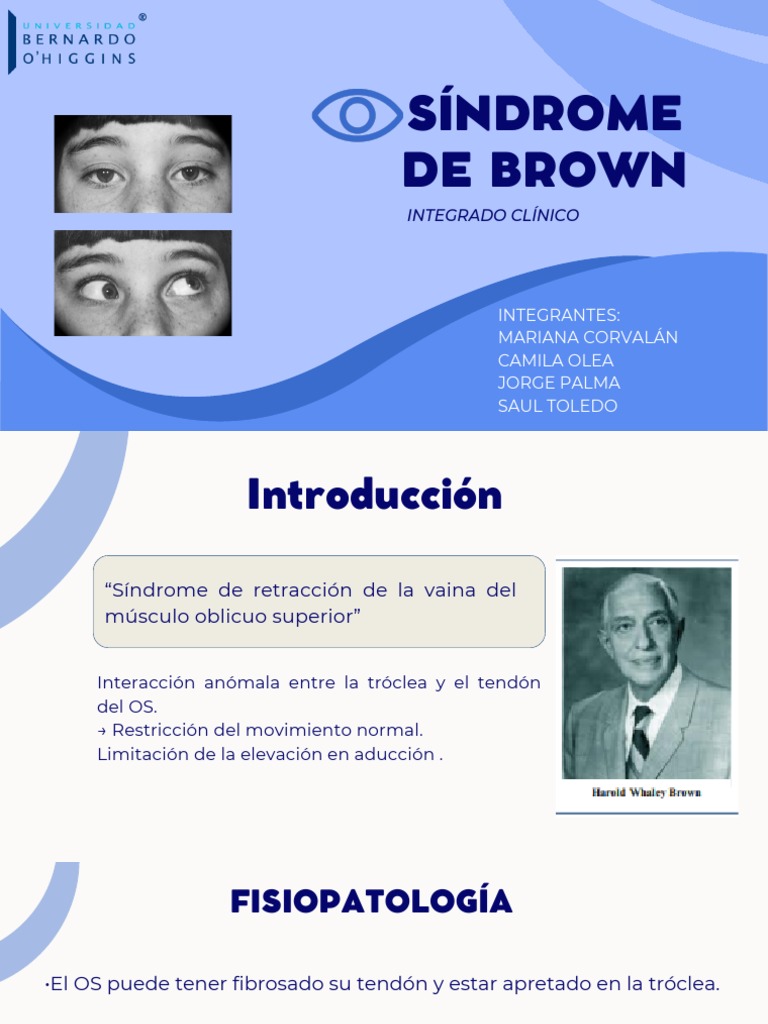 Síndrome de Brown: Caracterización clínica y enfoque terapéutico de un caso | PDF | Medicina ...