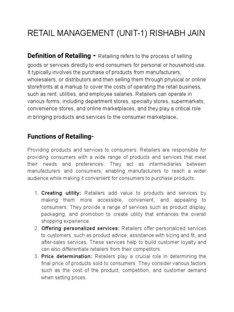 Retail Management | PDF | Retail | Consumer Behaviour