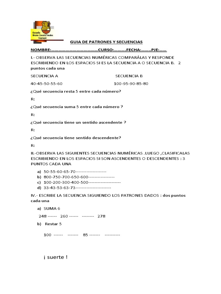 (Template) GUIA DE PATRONES Y SECUENCIAS | PDF