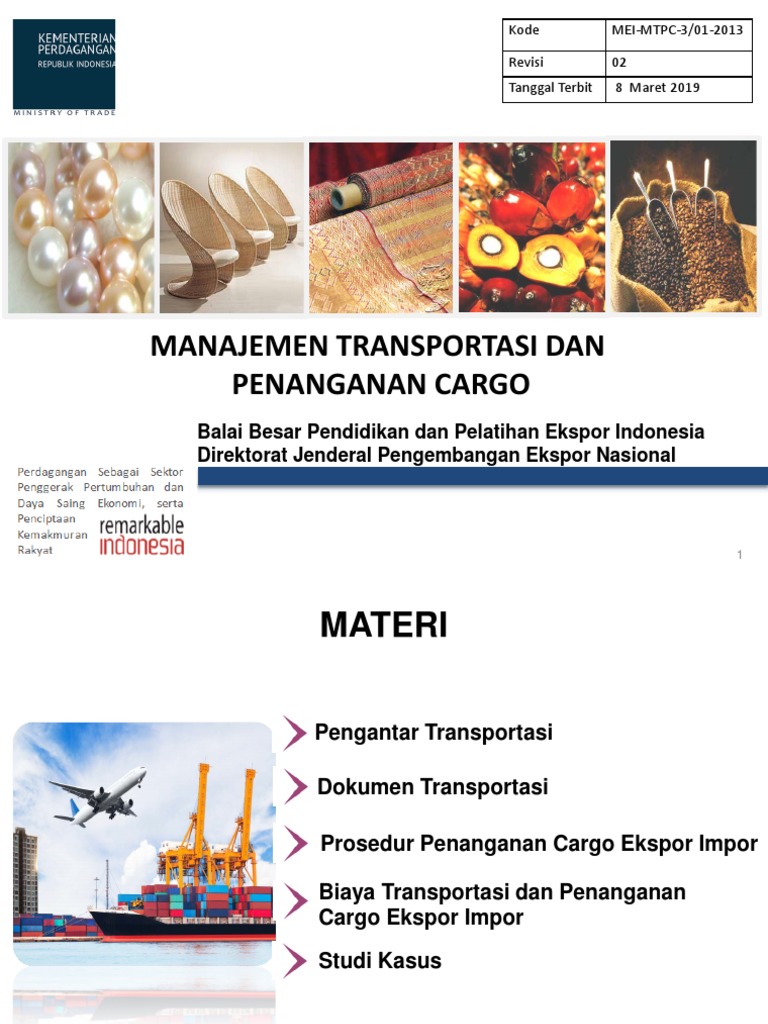 Management of Transportation and Cargo Handling: Procedures, Costs, and ...