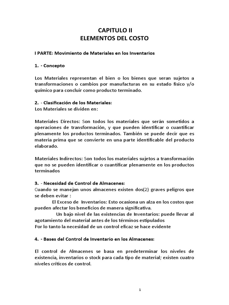 Costos I Los Inventarios | PDF | Inventario | Costo