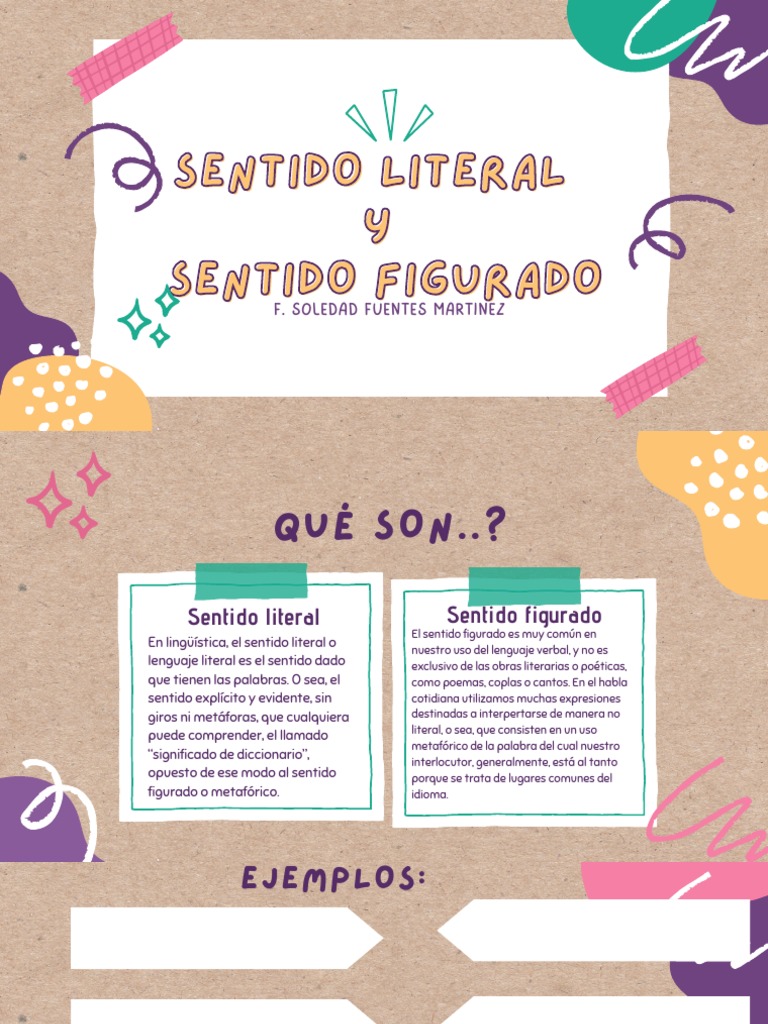 SENTIDO LITERAL Y SENTIDO FIGURADO (1) | PDF