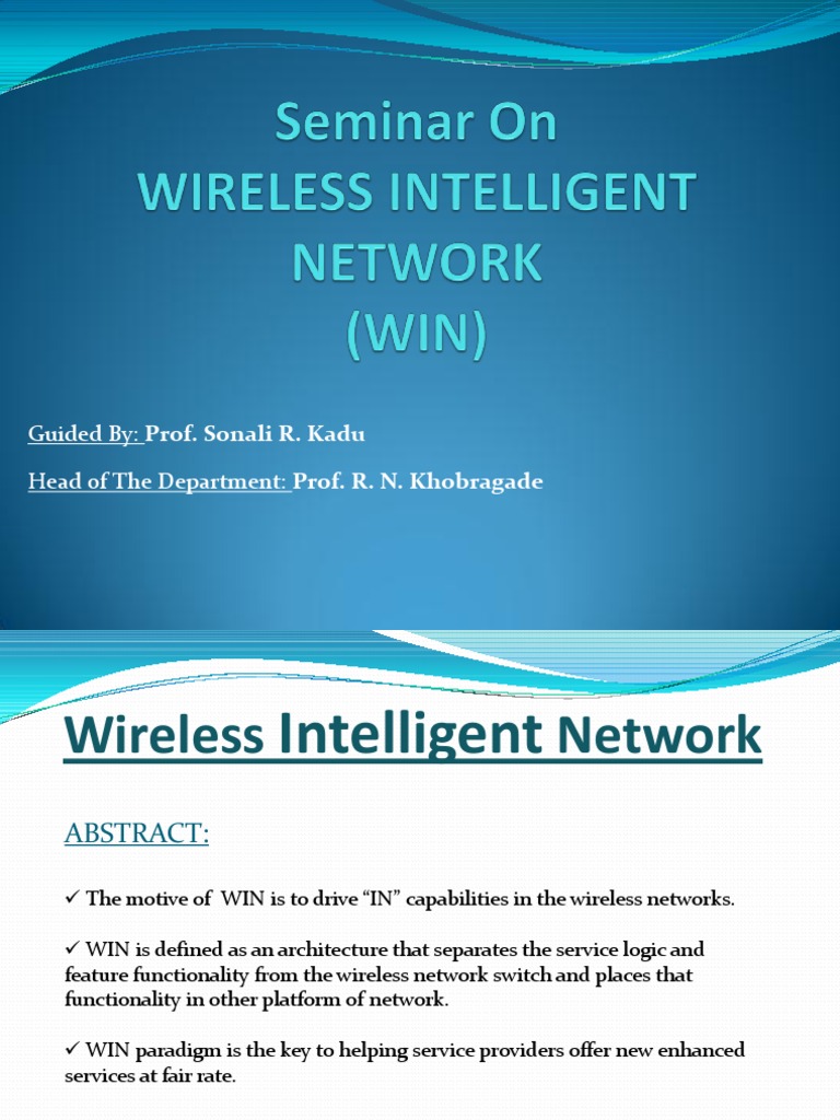 Wireless Intelligent Network (WIN) | PDF | Data Transmission | Computer ...
