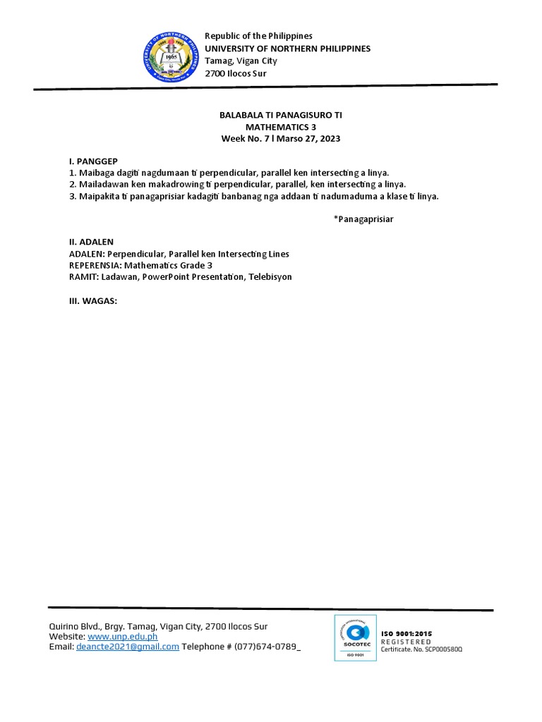 Balabala Ti Panagisuro Ti Mathematics 3 | PDF | Orthogonality | Elementary Mathematics