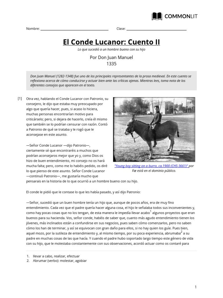 El Conde Lucanor Cuento II-teacher-12 | PDF