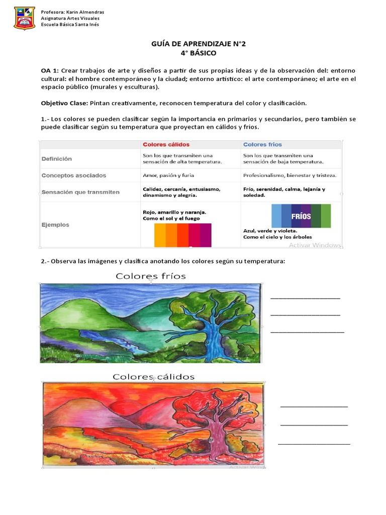 Guia N°2 Artes Visuales 4° Basico | PDF