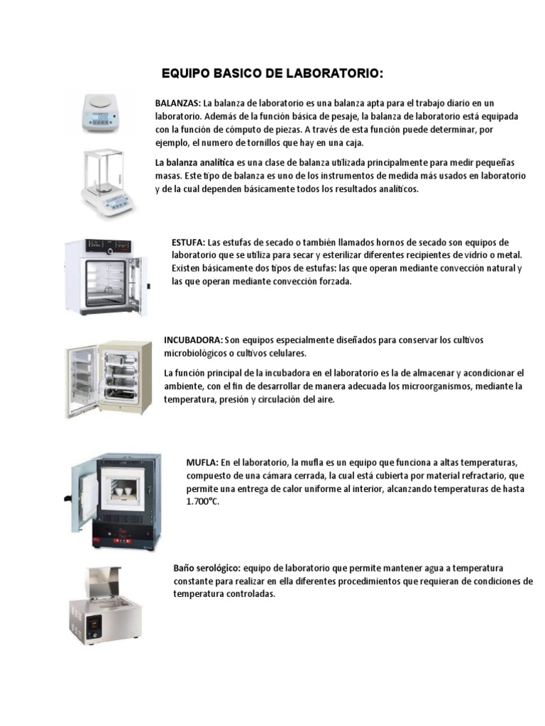 Equipos Esenciales de Laboratorio Básico | PDF | Filtración | Laboratorios