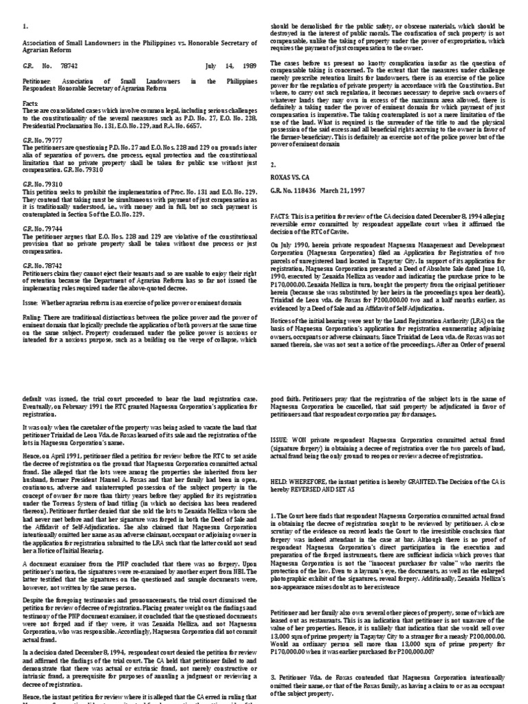 Agra Cases 2019 | PDF | Eminent Domain | Farms