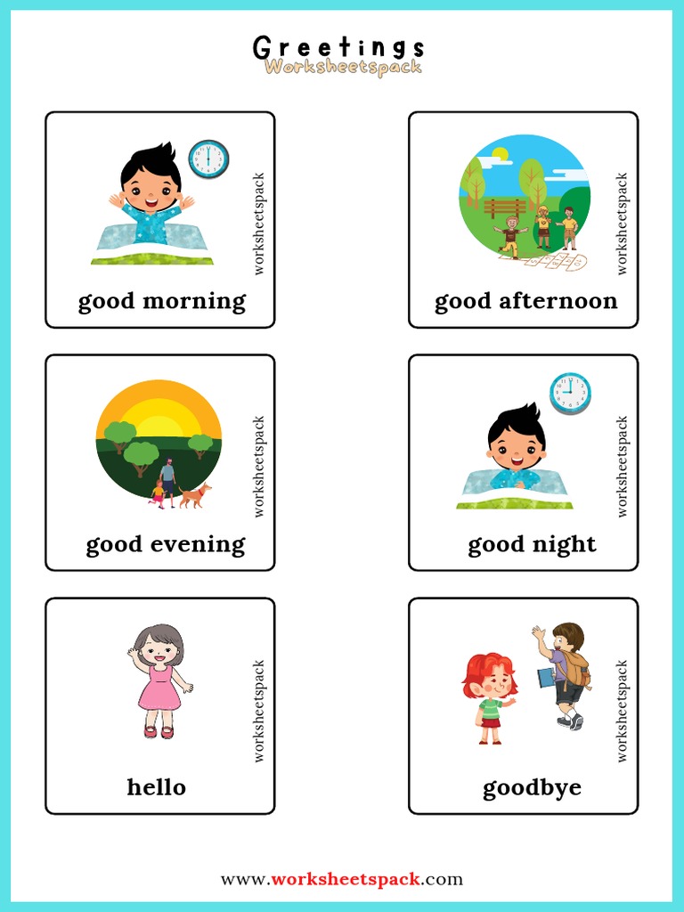Greetings Worksheets for Kids | PDF