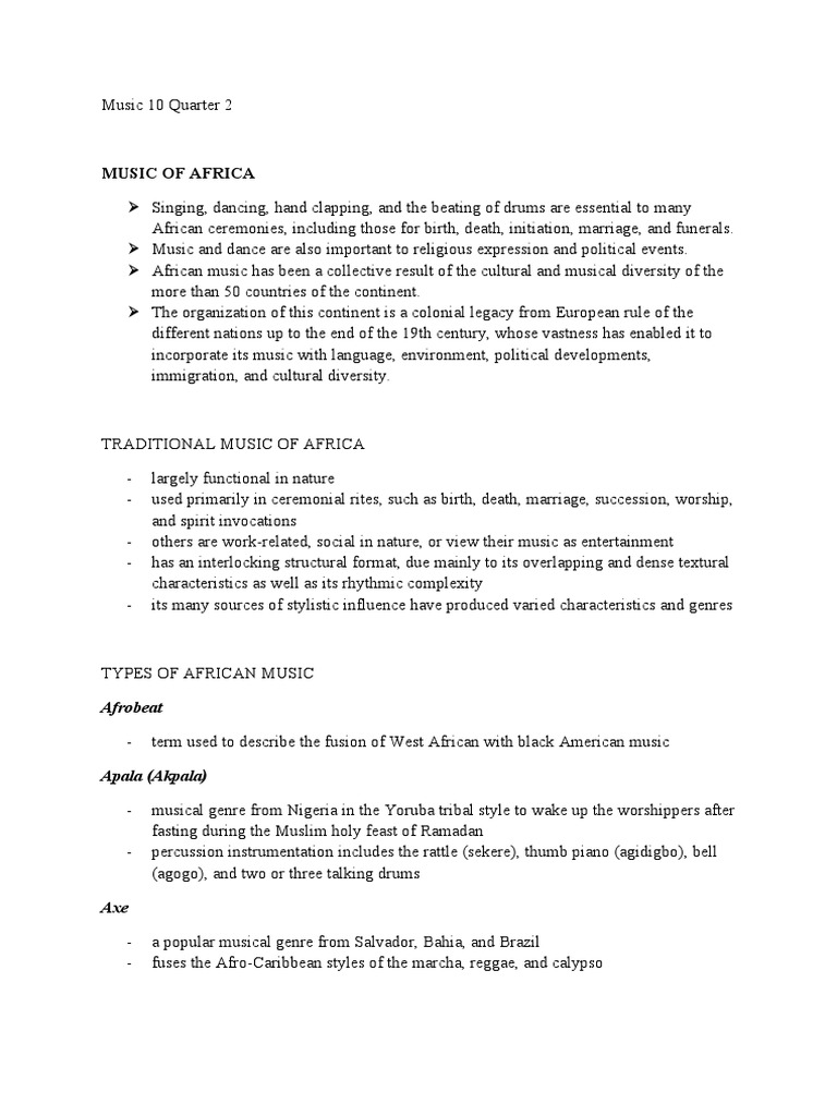 Music 10 Quarter 2 Reviewer | PDF | Soul Music | Dances