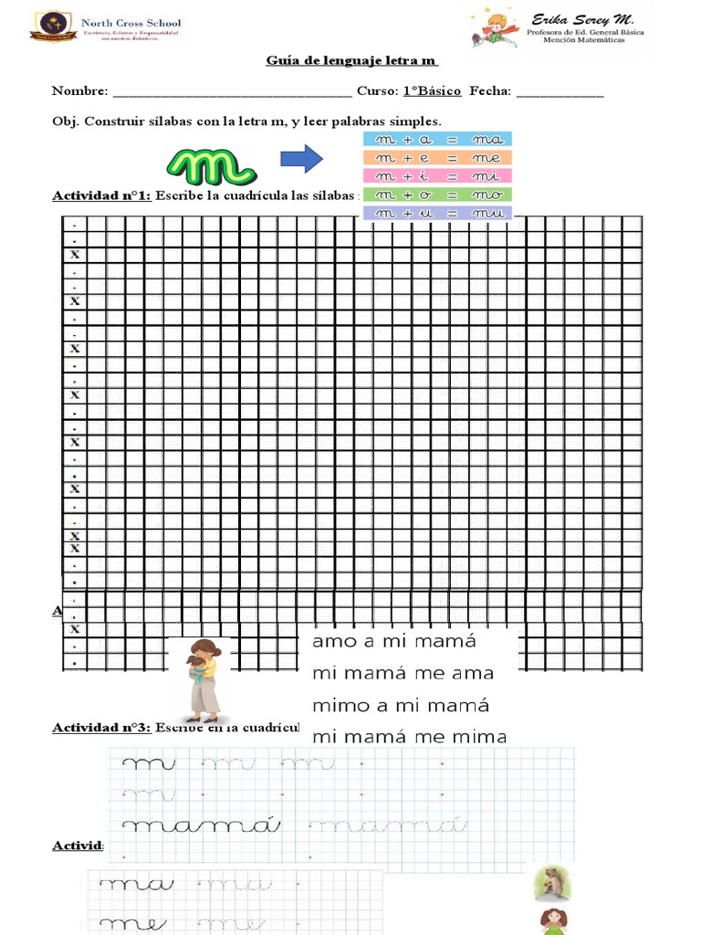 Guía de sílabas con la letra M | PDF