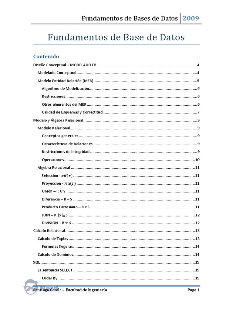 Fundamentos de Base de Datos | PDF | SQL | Base de datos relacional