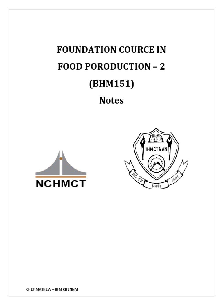 Food Production 2nd Sem Notes | PDF | Mayonnaise | Soup