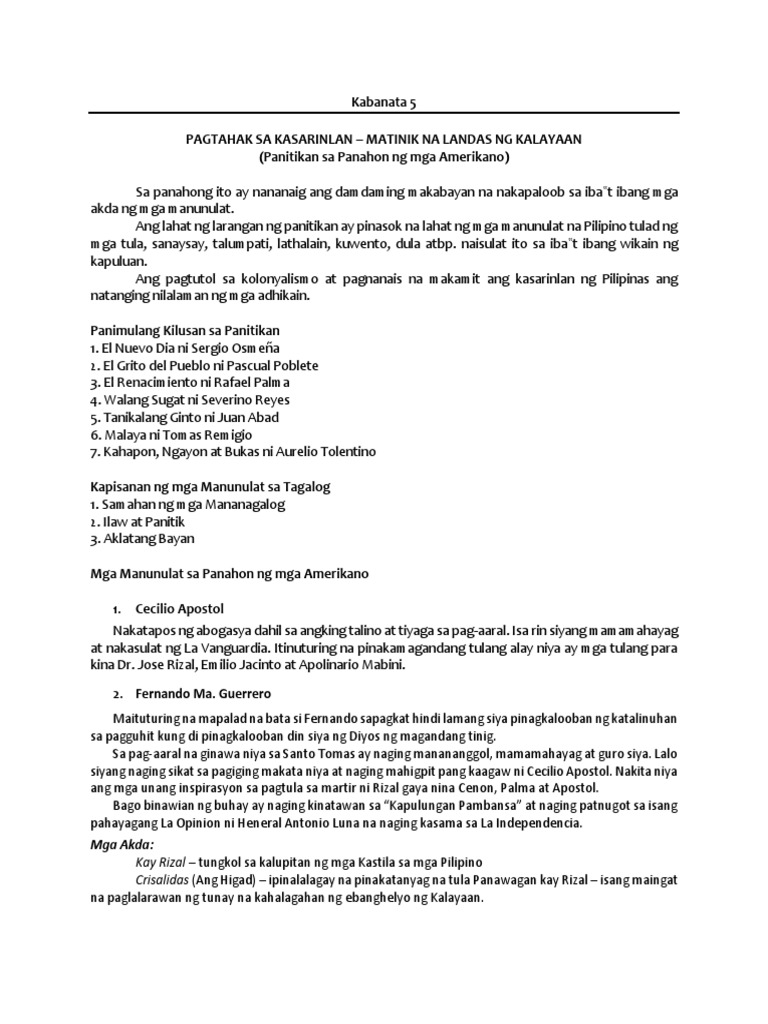 Kabanata 5 Pagtahak Sa Kasarinlan | PDF