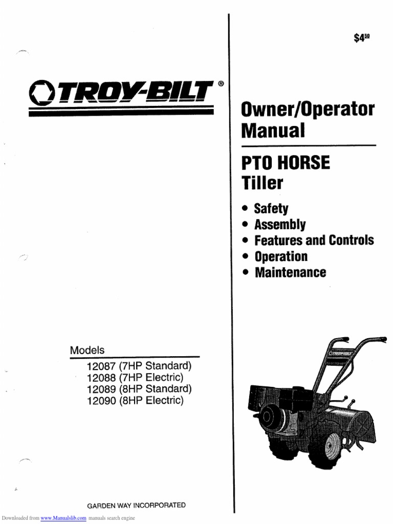Troy Bilt PTO Horse Tiller | PDF