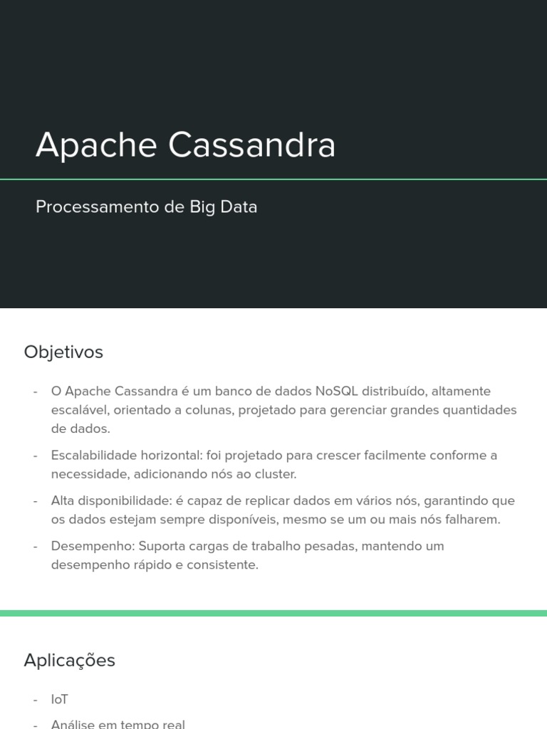 Apache Cassandra | PDF | Informática | Gestão de Tecnologia da Informação