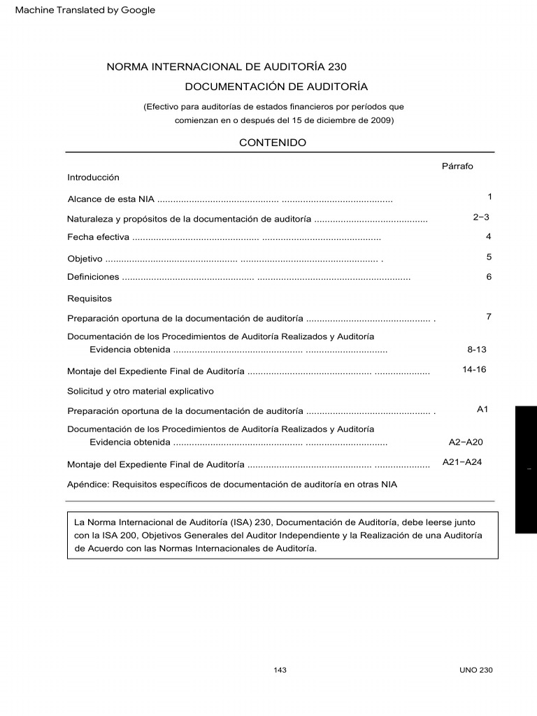 A012 2012 IAASB Handbook ISA 230 (1) | PDF | Auditoría | Contralor