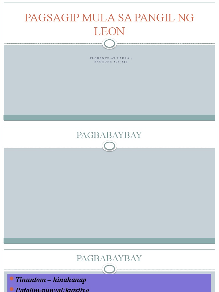 Pagsagip Mula Sa Pangil NG Leon: Florante at Laura S A K N O N G 1 2 6 ...