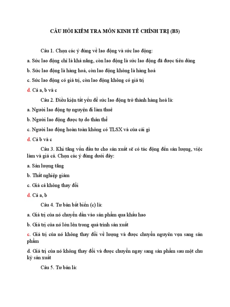 Ôn tập KTCT 2 | PDF