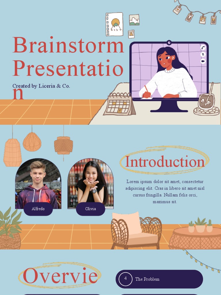 Blue Illustration Brainstorm Presentation | PDF