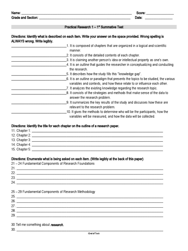 PR1 Summative Test | PDF