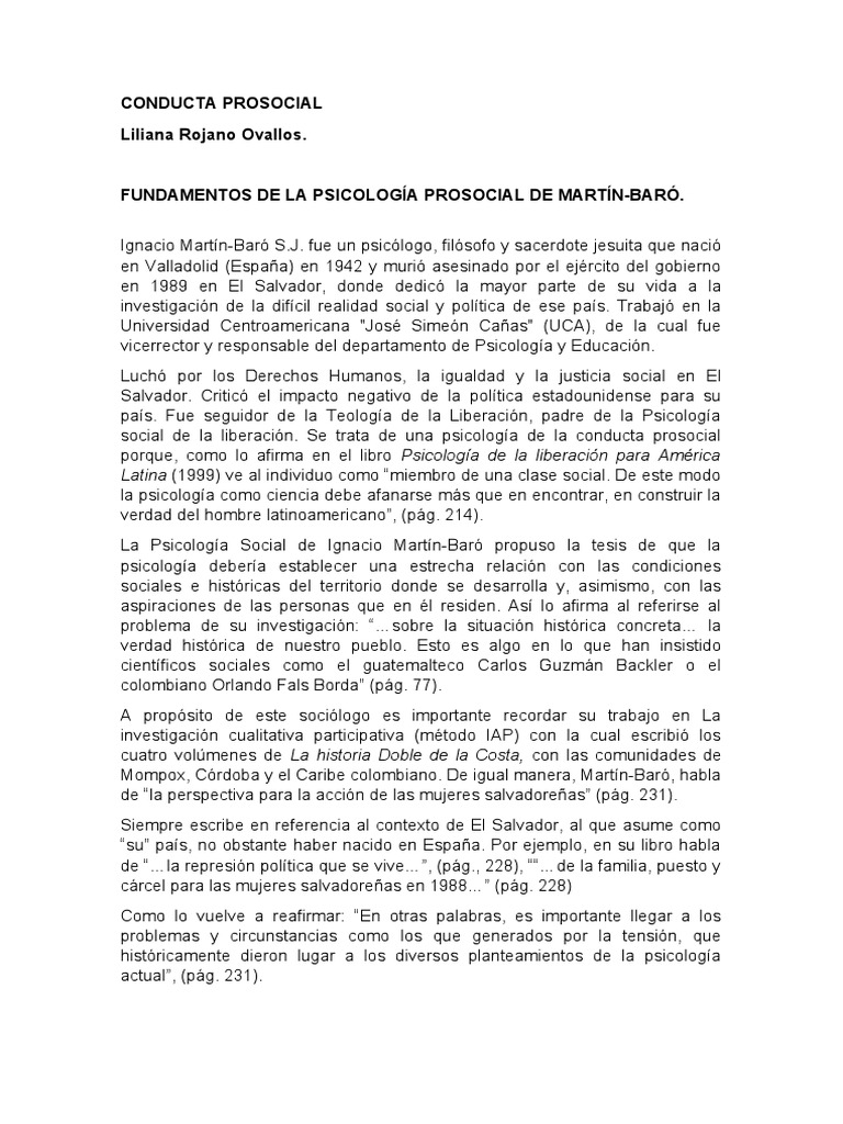 Conducta Prosocial | PDF | Conceptos psicologicos | Sicología