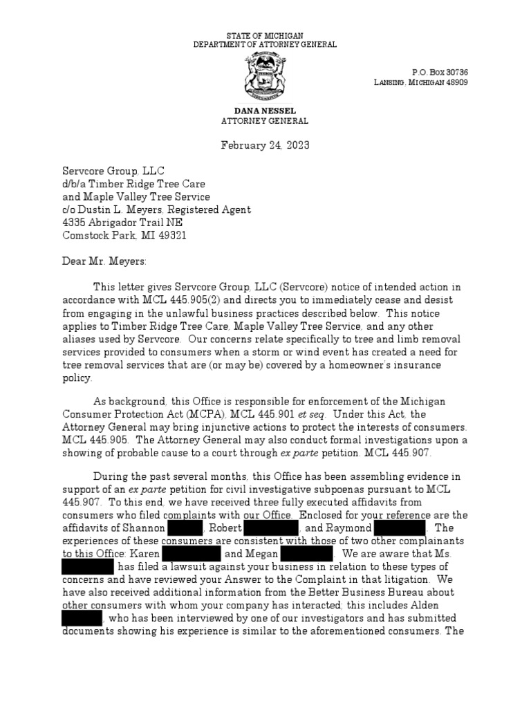 Timber Ridge Tree Care Nia Redacted Pdf Insurance Lien