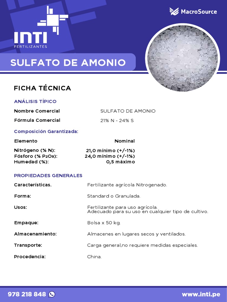 Ft Sulfato De Amonio Ok Pdf