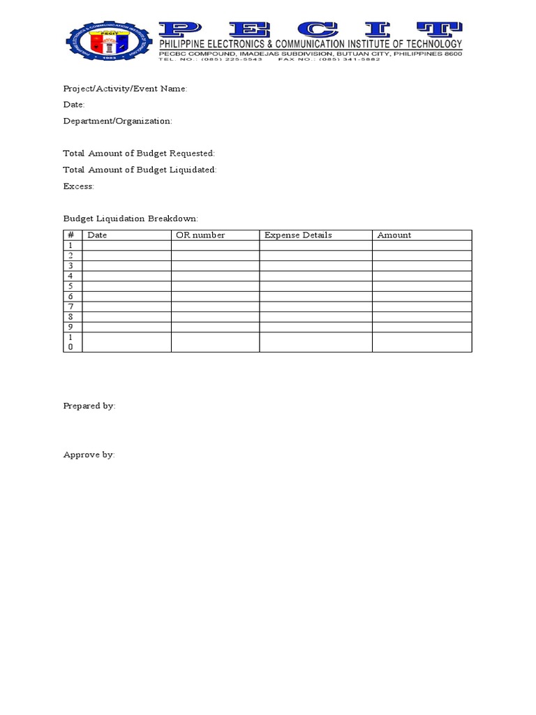 Budget Liquidation Summary | PDF