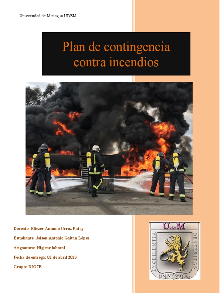 Plan de Emergencia Contra Incendio | PDF | Defensa Civil | Residuos