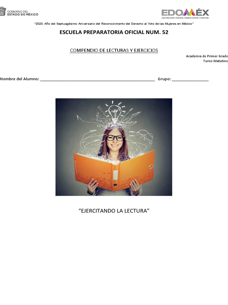 Escuela Preparatoria Oficial Num. 52: Compendio de Lecturas Y Ejercicios | PDF | Amor | Aprendizaje