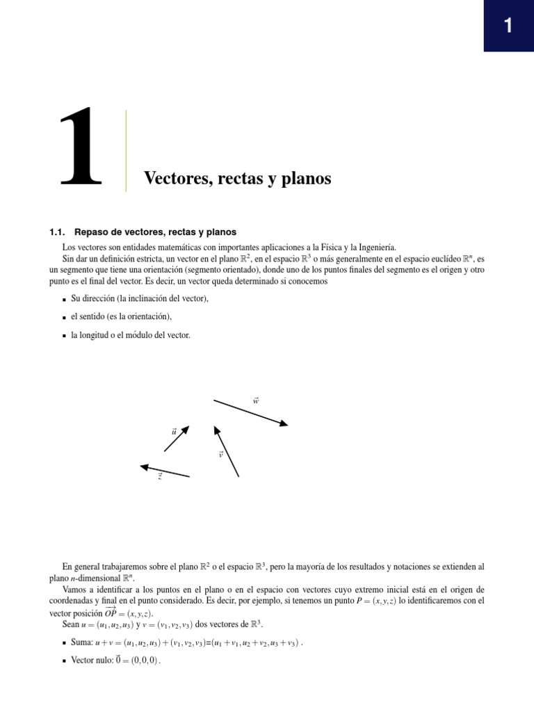 Vectores, Rectas y Planos | PDF | Vector Euclidiano | Geometria plana)