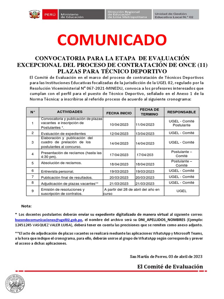 Comunicado | PDF | Maestros