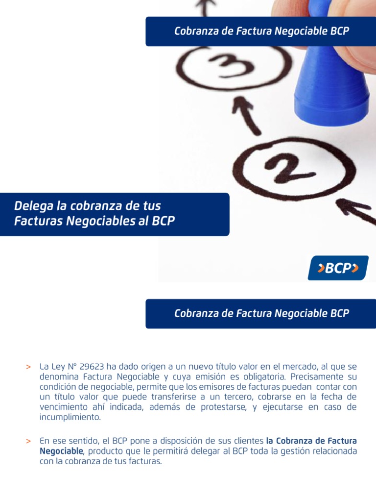 BCP - Factura Negociable - Cobranza - Guía | PDF