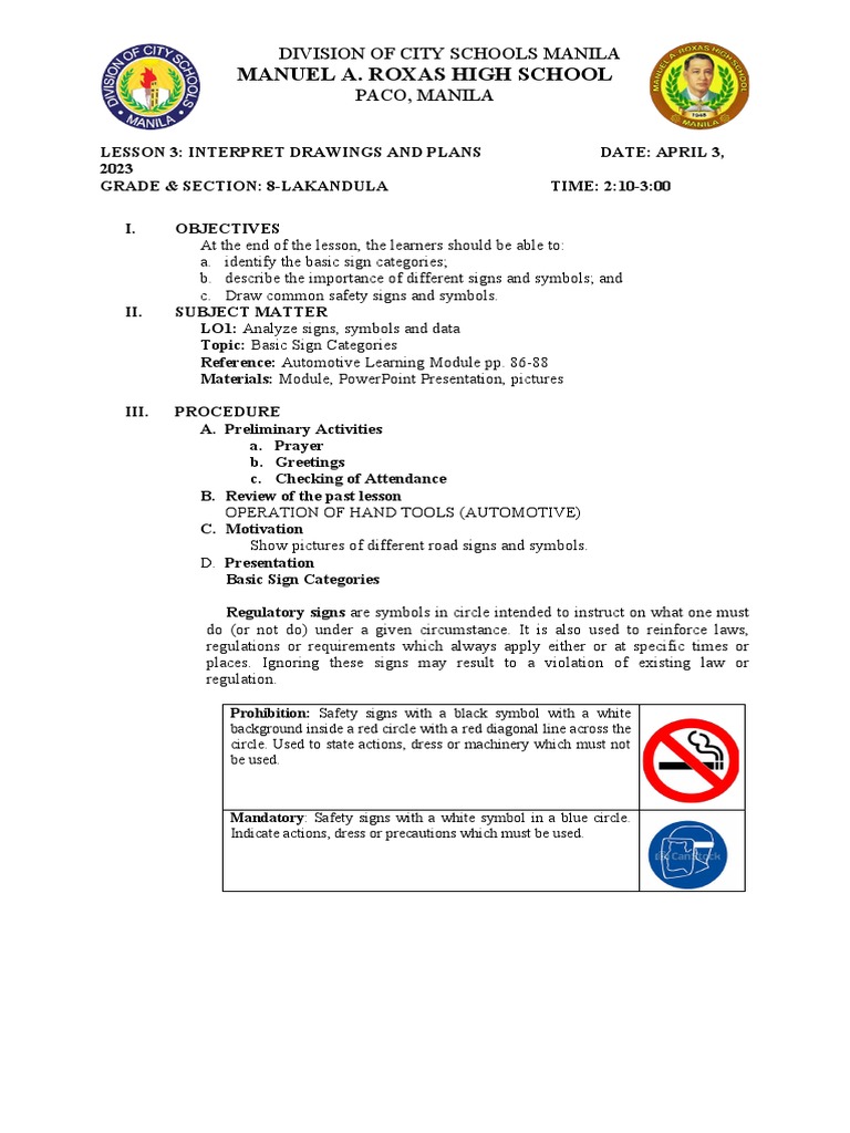 LP Cot1 Automotive 1 | PDF | Emergency | Hazards