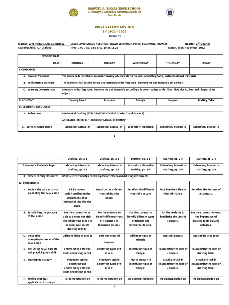Dll-Drafting 2023 | PDF | Technical Drawing | Learning